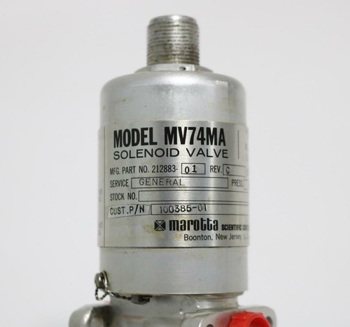 Marotta Scientific Controls, Inc MV74MA 212883-01 Rev. C Solenoid Valve ...
