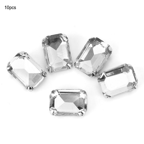 10pcs Rectangle Sewing Rhinestones Glass Crystal Claw DIY Clothing ...