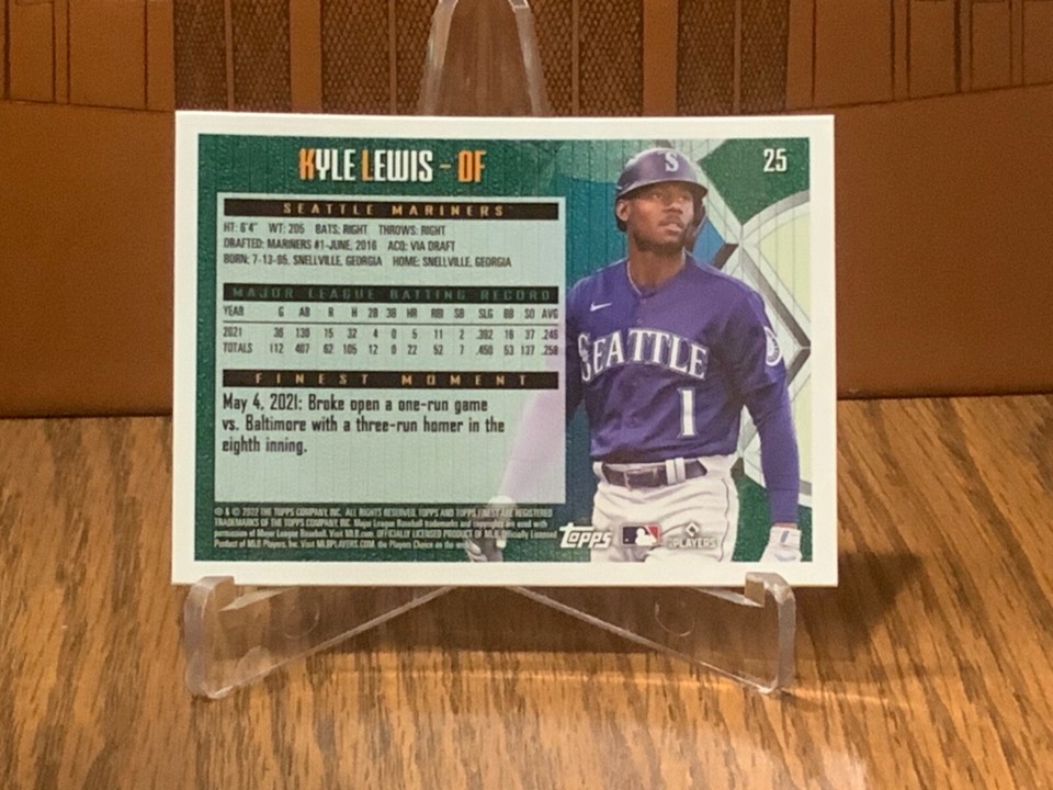 Kyle Lewis Arizona Diamondbacks, 2022 Seattle Mariners Topps Finest ...