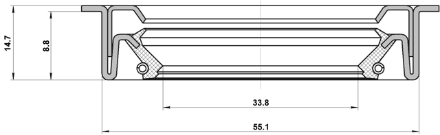 Drive Shaft Oil Seal 33.8X55.1X8.8X14.7 Fits Dodge 12755013, 19259386 ...