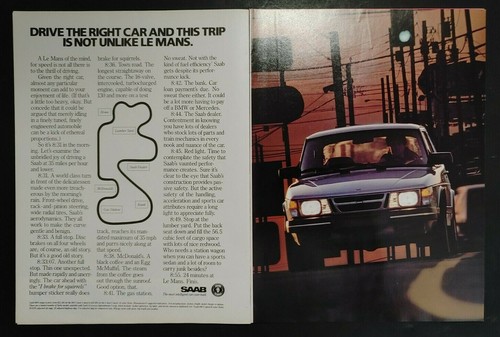 1986 SAAB 900 Turbo 24 Minutes at Le Mans Trip Right Car Photo Vintage ...