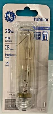 GE Light Bulb Tubular, 25 Watt T10 Medium Base, 120 Volt, 250 Lumens ...
