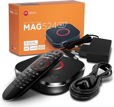 Usado mag 524w3 Original Infomir, MAG524w3 Linux 4K IPTV Set Top Box | eBay