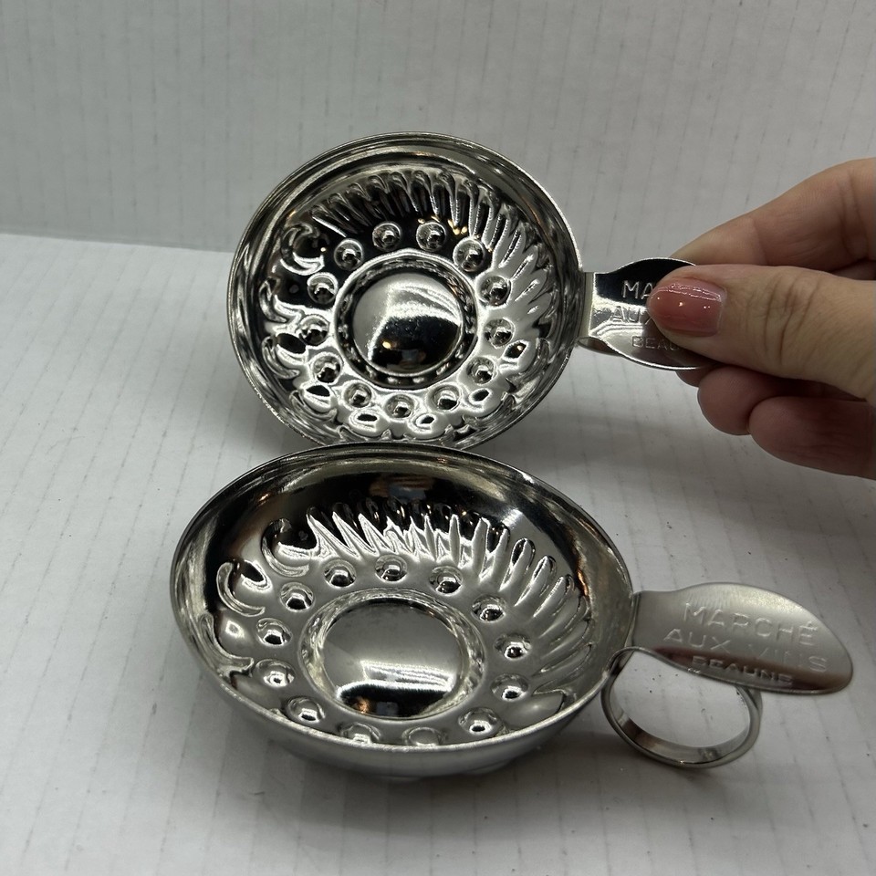 Tastevin Sommelier Wine Tasting Metal Cup - SET OF TWO - Vintage Marche ...