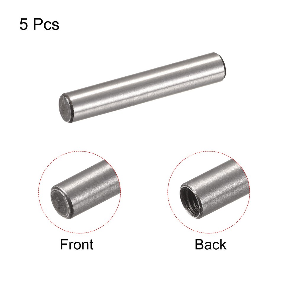 M3 Internal Thread Dowel Pin 5pcs 5x30mm Chamfering Flat Carbon Steel ...
