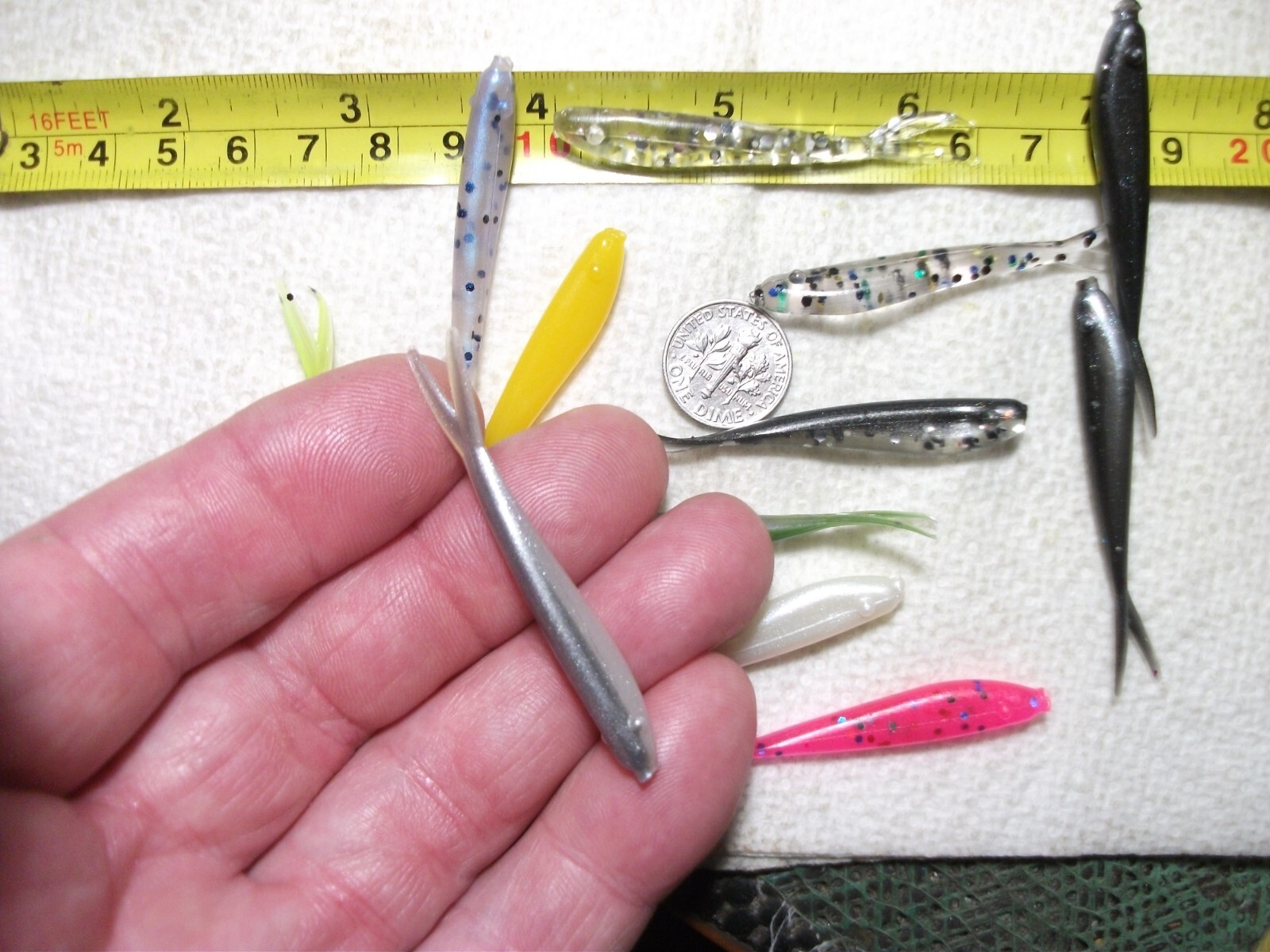 70-2 1/4"-CRAPPIE-PANFISH-MIX-SOFT MINNOW-JIGS-GRUB-split tails-flukes ...