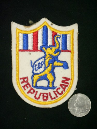 Vintage GOP Republican Elephant Shield Patch 3.5" Tall | eBay
