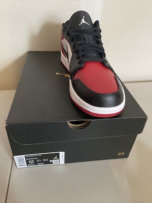 Size 12- Jordan 1 Low Black Toe 2019 Red Black Toe White Chicago Bred ...