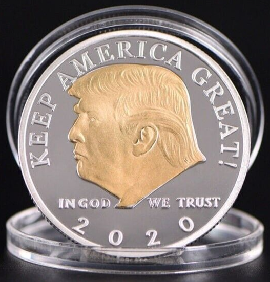 24= COINS= DONALD TRUMP 2020 SILVER GOLD Plated 45 President EAGLE ...