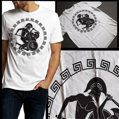Greek Mythology T-Shirt Greco Roman Spartan Gladiator With Sword Battle ...