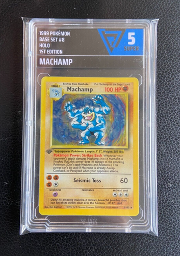 Machamp 8/102 Base Set 1st Edition - Pokemon Virtual Grading - SUPER 5 ...