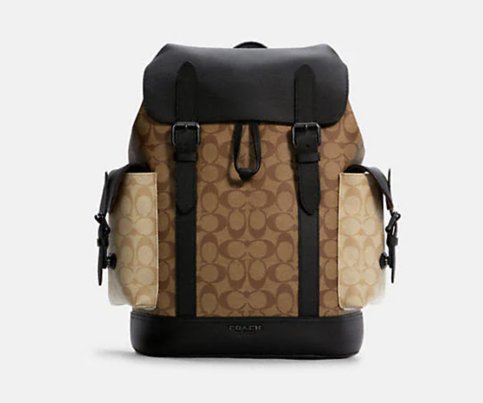 COACH UNISEX "HUDSON BACKPACK" IN BLOCKED SIGNATURE CANVAS GREAT FOR ...