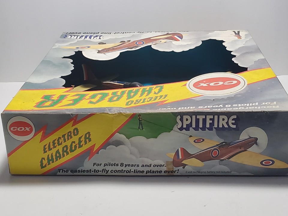 Cox Spitfire Tether Plane Electro Charger Motor Control Line Airplane ...