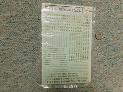 Microscale HO decals 87-94-3 RR Condensed RR Roman alphabet numbers ...