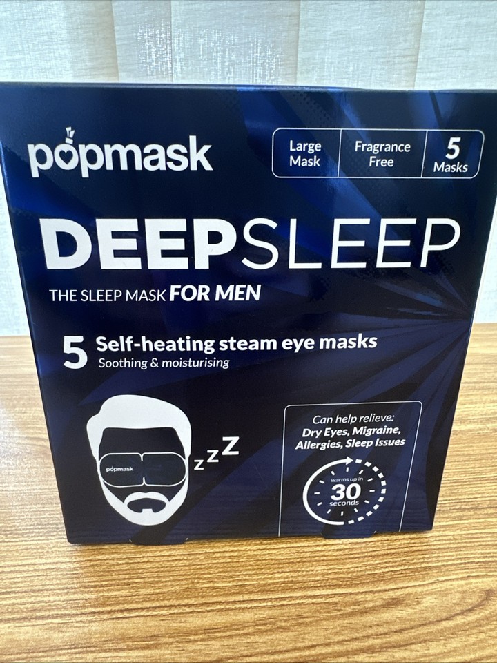Popmask DeepSleep 5 Self Warming Calming Eye Masks for Men Large Exp 05 ...