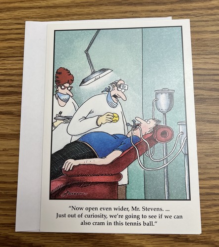 VTG THE FAR SIDE Dentist Funny Greeting Card (Blank Inside) Gary Larson ...