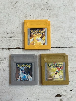 Gameboy Pokemon Game Bundle Including Gold Silver and Yellow Games ...