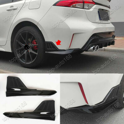 Glossy Black Rear Bumper Corner Spoiler 2pcs For Toyota Corolla Sedan ...