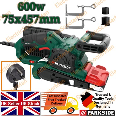 Parkside 600W Electric Belt Sander + Acces 75x457mm Sanding Wood ...