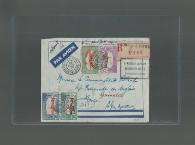 1939 Pan Am Airmail Cover Guadeloupe to Nice France via FFC New York to ...