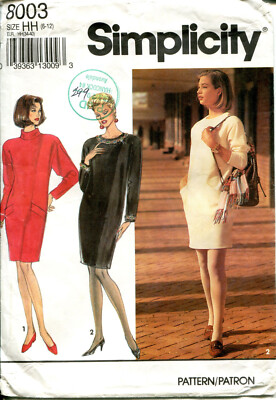 Vintage '90s Simplicity Pattern #8003 UNCUT-Wedge Shaped Dress; Misses ...