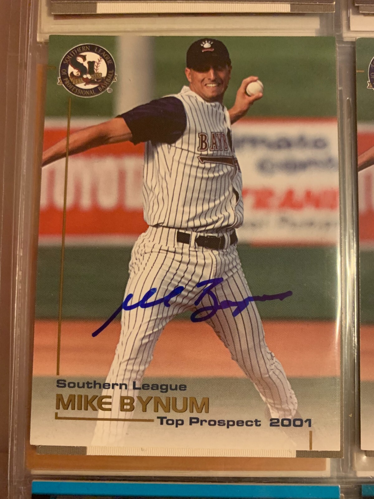 MIKE BYNUM AUTOGRAPHED SIGNED 2001 SOUTHERN LEAGUE TOP PROSPECTS CARD ...