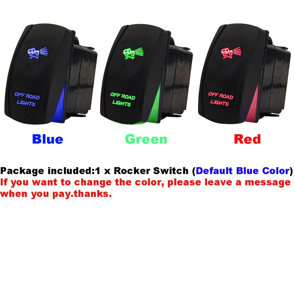 Universal Laser Rocker Switch 5 Pins Blue LED OFF Road Ligh for Jeep ...