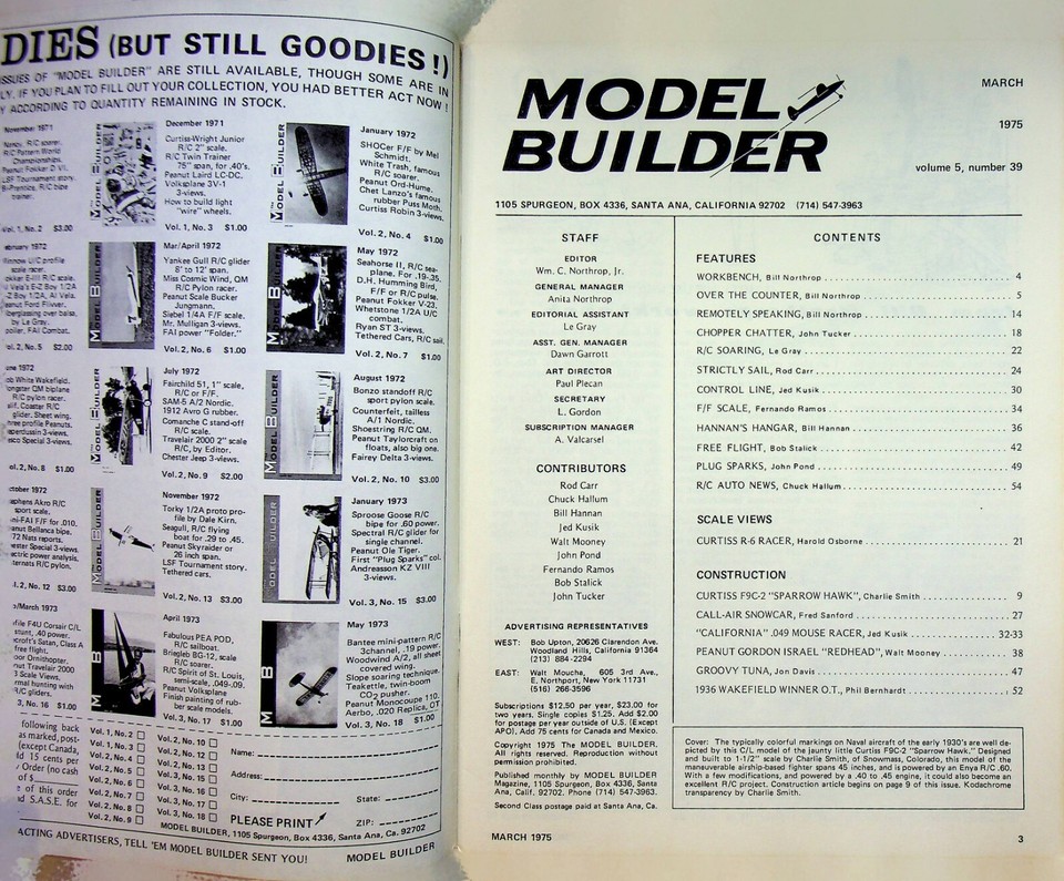 Vtg. The Model Builder Magazine March 1975 m2303 | eBay