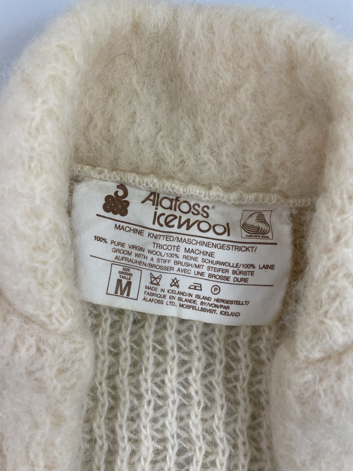 Vintage Alafoss Icewool Made In Iceland Wool Cardigan… - Gem