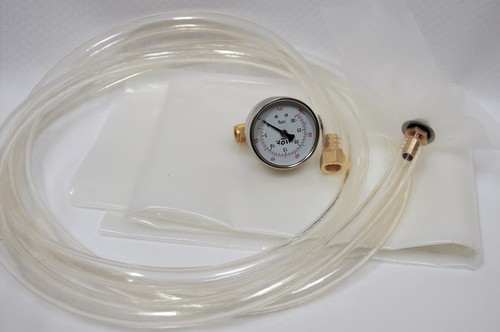 Vacuum Pump +Bagging Hardware Starter Kit:6CFM Poly Bag Gauge Hose ...