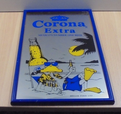 CORONA BEER ADVERTISIGN VTG MIRROR WITH WOODEN FRAME | eBay