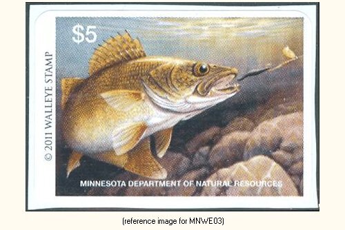 D2K Minnesota Walleye Stamp 2011 $5.00 s/adh | eBay