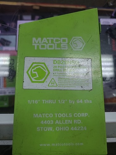 MATCO TOOLS 29 PIECE HYPER-STEP DRILL BIT SET 1/16 THRU 1/2 BY 64 THS ...