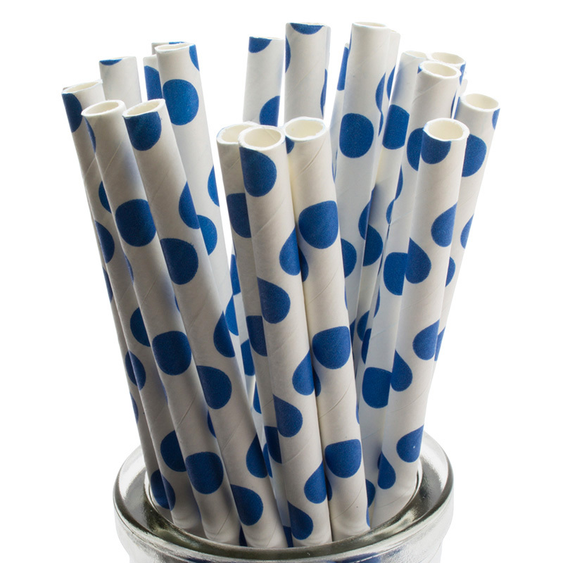X25 Striped Paper Drinking Straws Retro Vintage Cake Pop Lollipop
