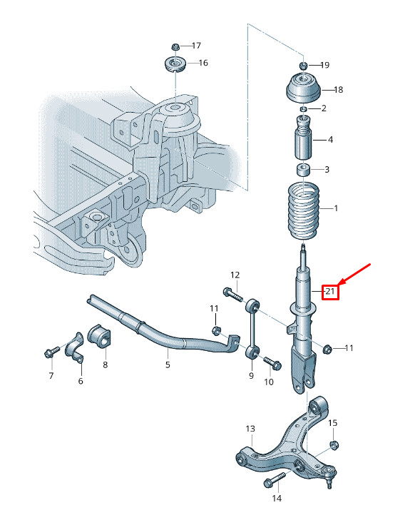 NEW VW AMAROK 2H FRONT LEFT SHOCK ABSORBER 2H0413031N ORIGINAL NO DUTY ...