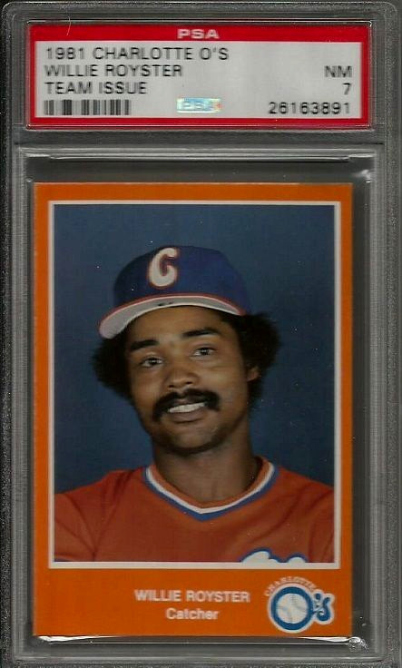 1981 Charlotte O's Team Issue Willie Royster PSA 7 NM Baseball Card POP ...