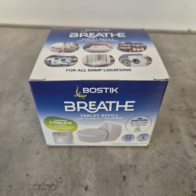 Bostik Breathe Dehumidifier Refill Tablets x 2 - Moisture Humidity Damp ...