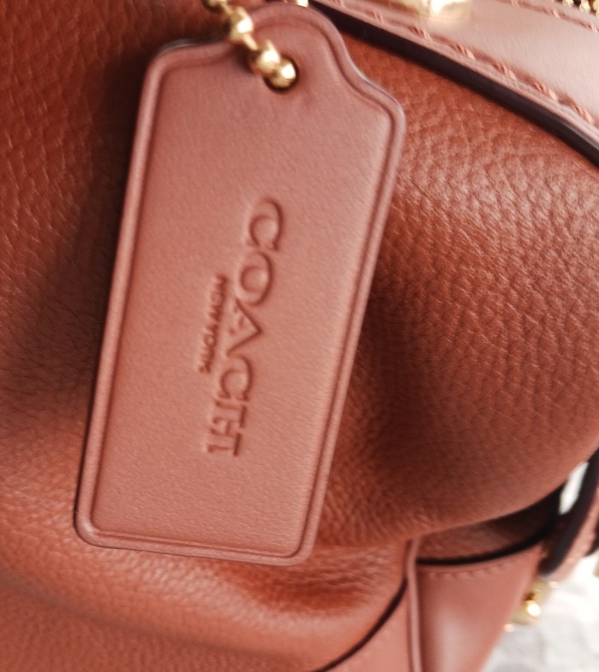 Coach MEDIUM Saddle Brown Classic Lane 69621 Leather Crossbody/Satchel ...