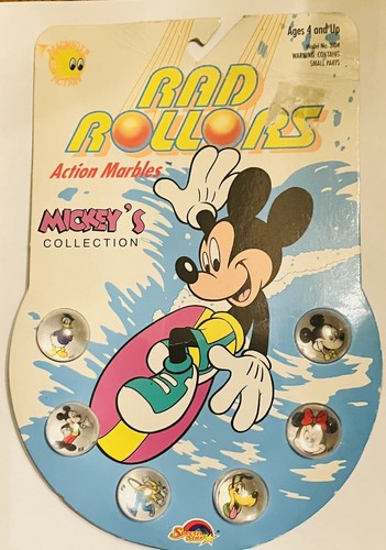 Mickey Mouse Rad Rollers Action Marbles 1990 Walt Disney Spectra new in ...