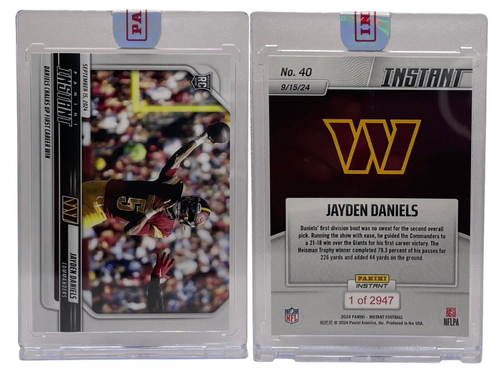 2024 Panini Instant #40 Jayden Daniels First Win Rookie Card RC ...