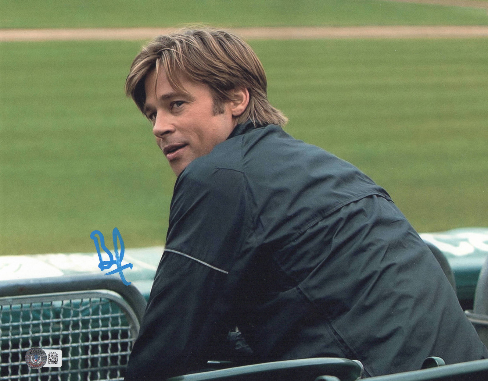 BRAD PITT SIGNED AUTOGRAPH 11X14 PHOTO MONEYBALL BAS BECKETT OAKLAND A ...