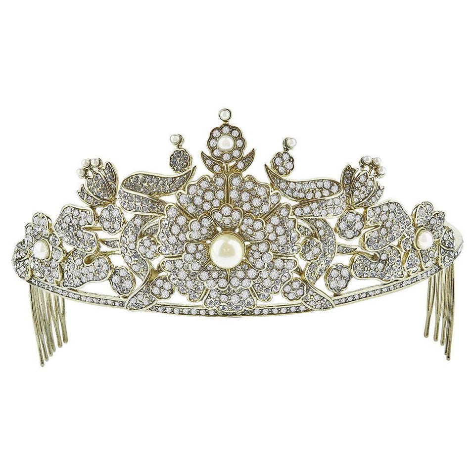 New HEIDI DAUS "Royal Floral Tiara" Crystal Her Majesty The Queen Crown ...