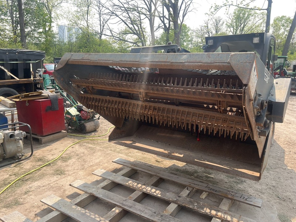 BOBCAT 6B LANDSCAPE RAKE ATTACHMENT FOR SKID STEERS, 72" WIDTH ! VIDEO ...