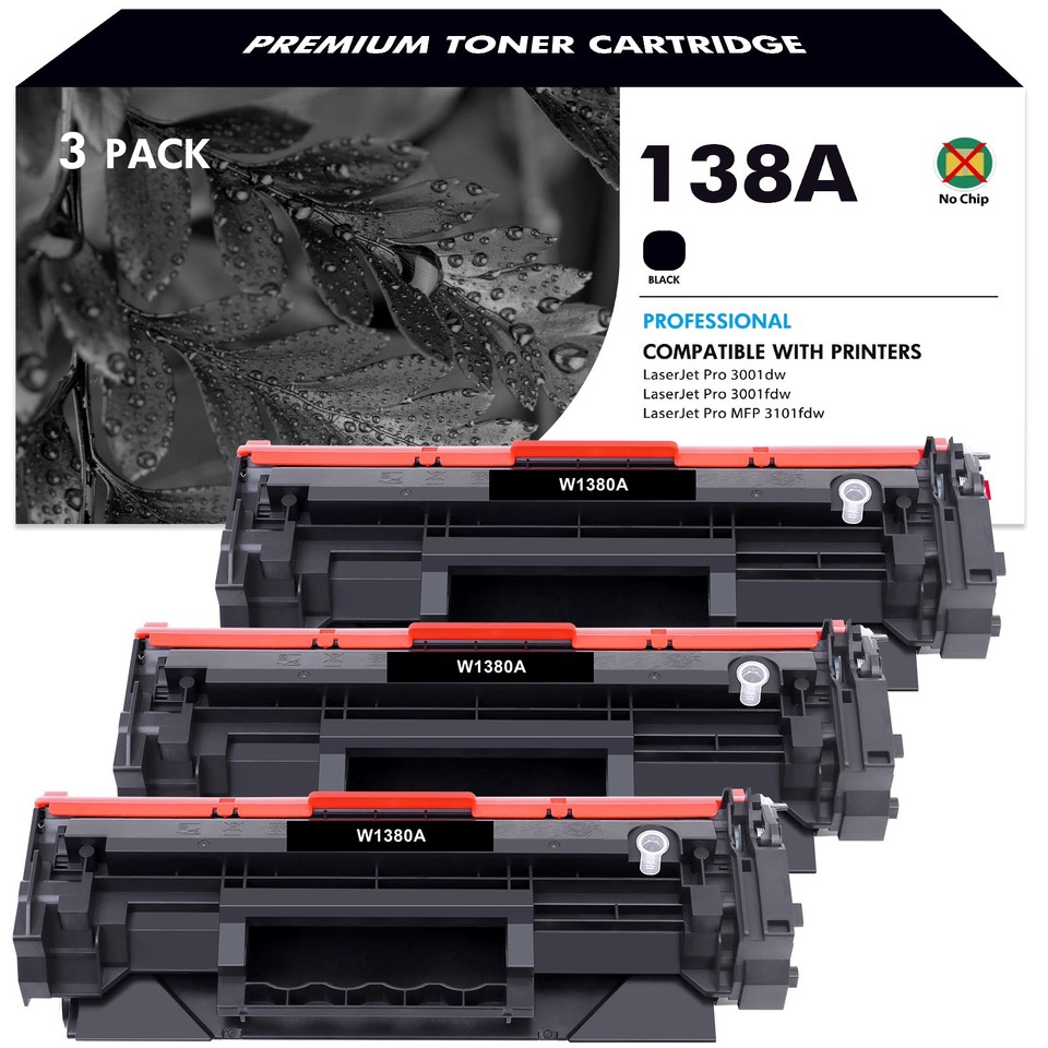 138A 138X W1380A W1380X Toner Fit HP LaserJet 3001dw 3001fdw MFP ...