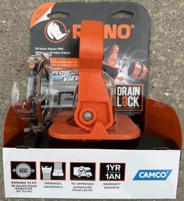 Camco 39730 Rhino Rv Sewer Adapter Pro Locking Elbow Original package ...