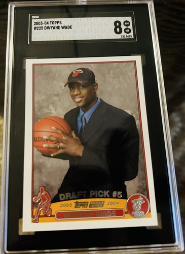 2003-04 TOPPS DWAYNE WADE ROOKIE #225 - SGC 8 #5 Draft Pick | eBay