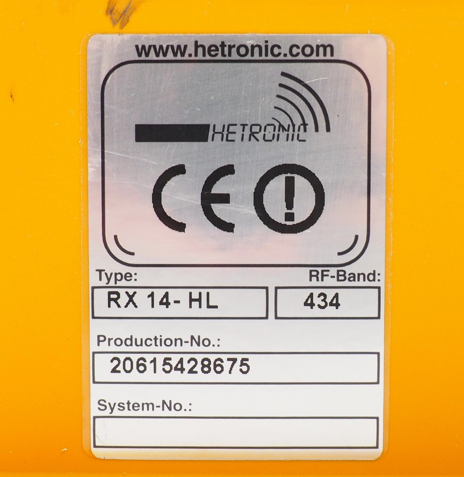 HETRONIC TYPE: RX 14-HL RF BAND: 434 RECEIVER | eBay