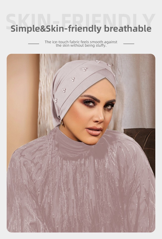 Muslim Women Hijab Turban Bonnet Cap Beanies Islamic Pleated Braid Hat ...