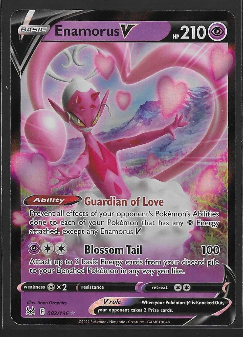 Enamorus V 82/196 - Rare Holo V Card | Lost Origin (swsh11-82)