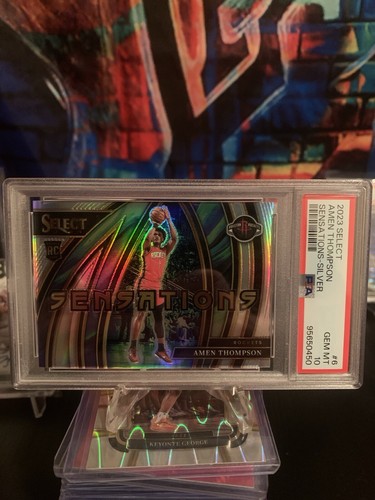 2023-24 Panini Silver Prizm Sensations Amen Thompson Rockets RC PSA 10 ...